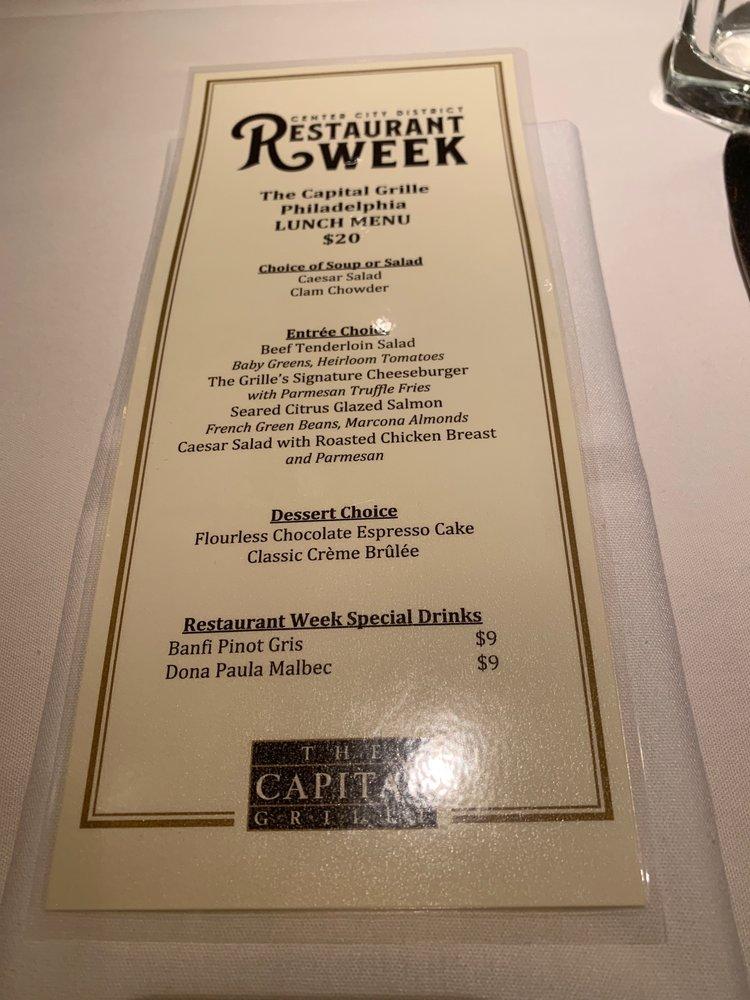 Menu at The Capital Grille pub & bar, Philadelphia