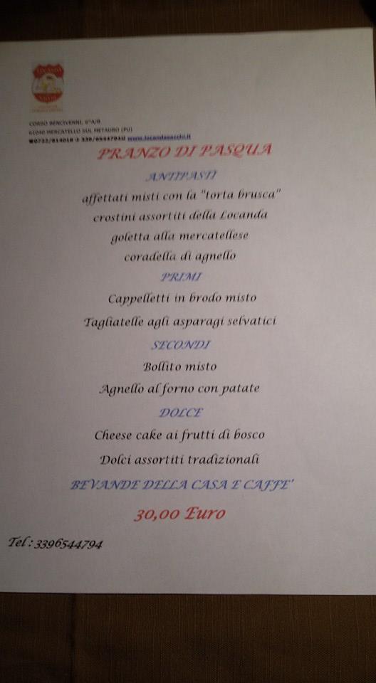 Speisekarte von Locanda Dei Sacchi, Mercatello Sul Metauro