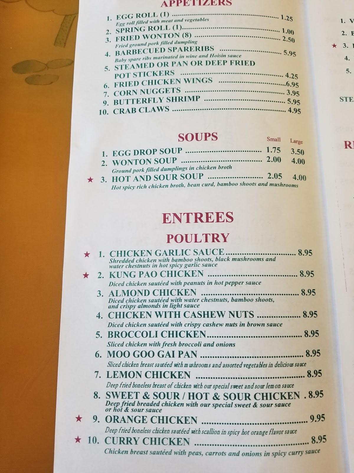 Carta del restaurante Asian Kitchen, Wichita Falls