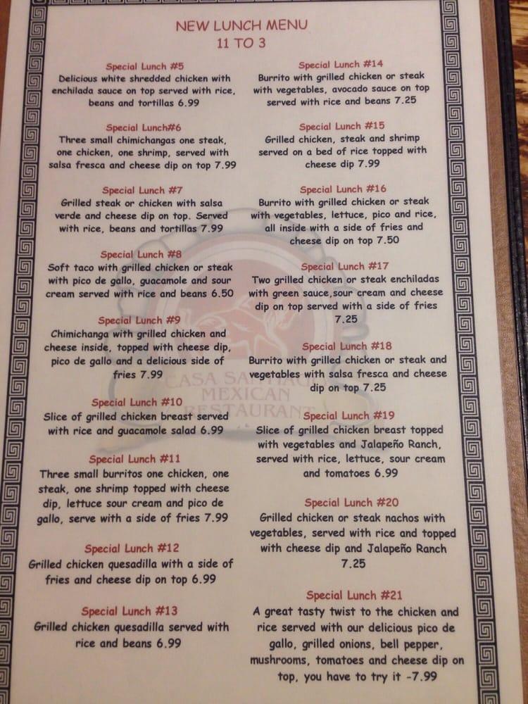 Menu at Casa Santiago Mexican Grill restaurant, Decatur