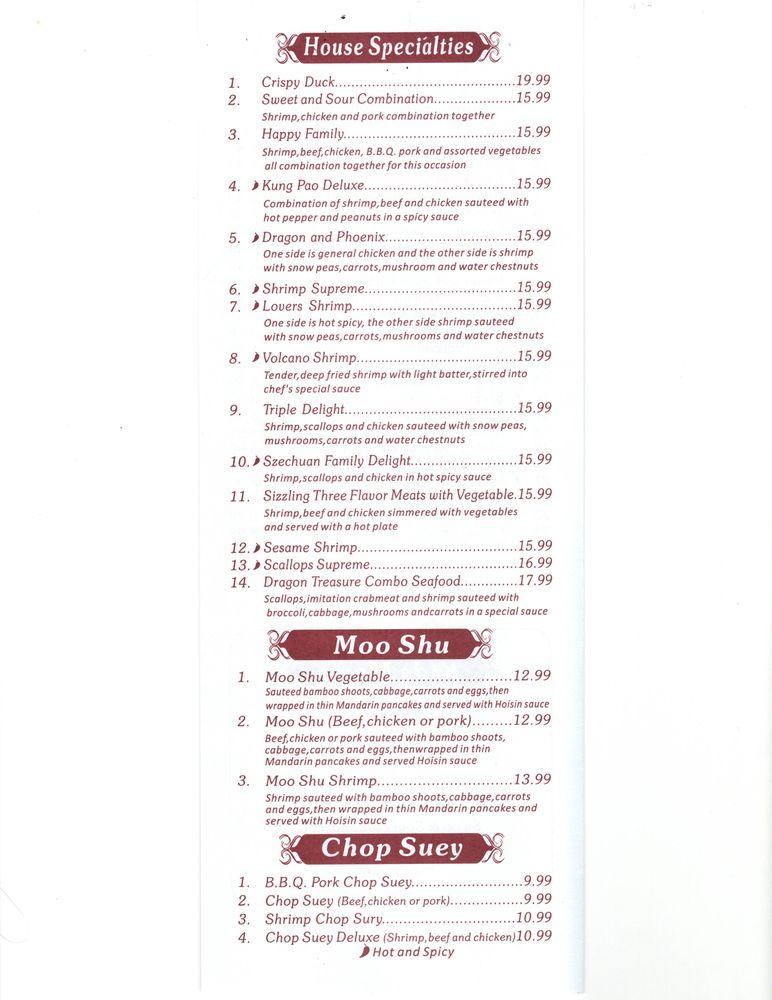 Menu at Dragon Treasure restaurant, Fruita