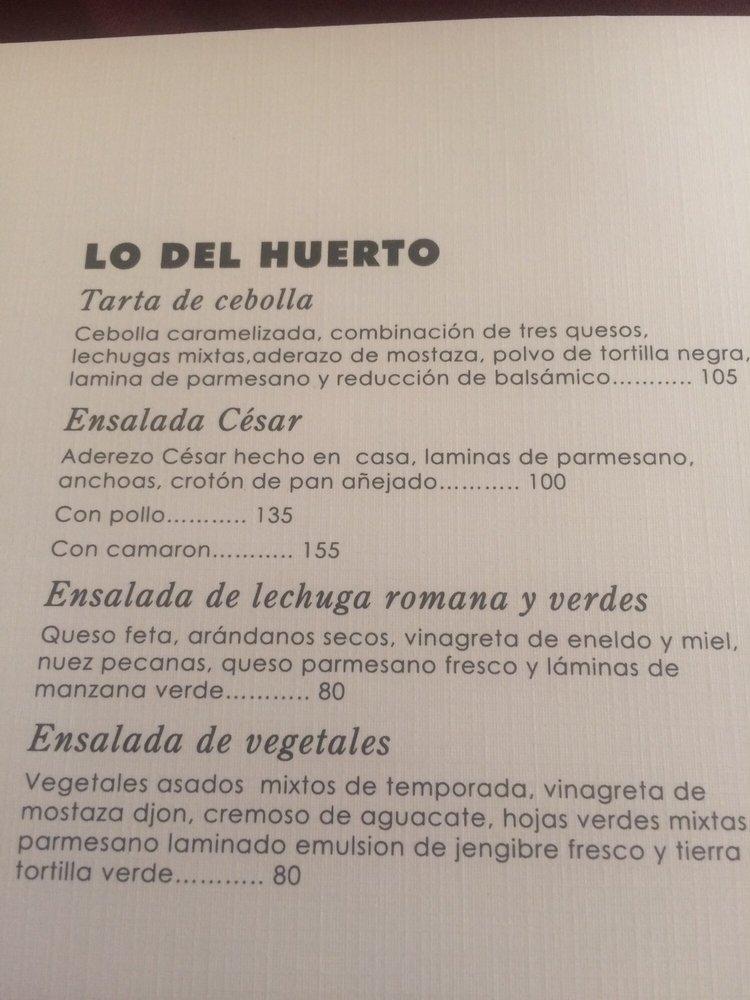 Menu at Elementos, Tijuana, Avenida Guanajuato 373 Col. Cacho