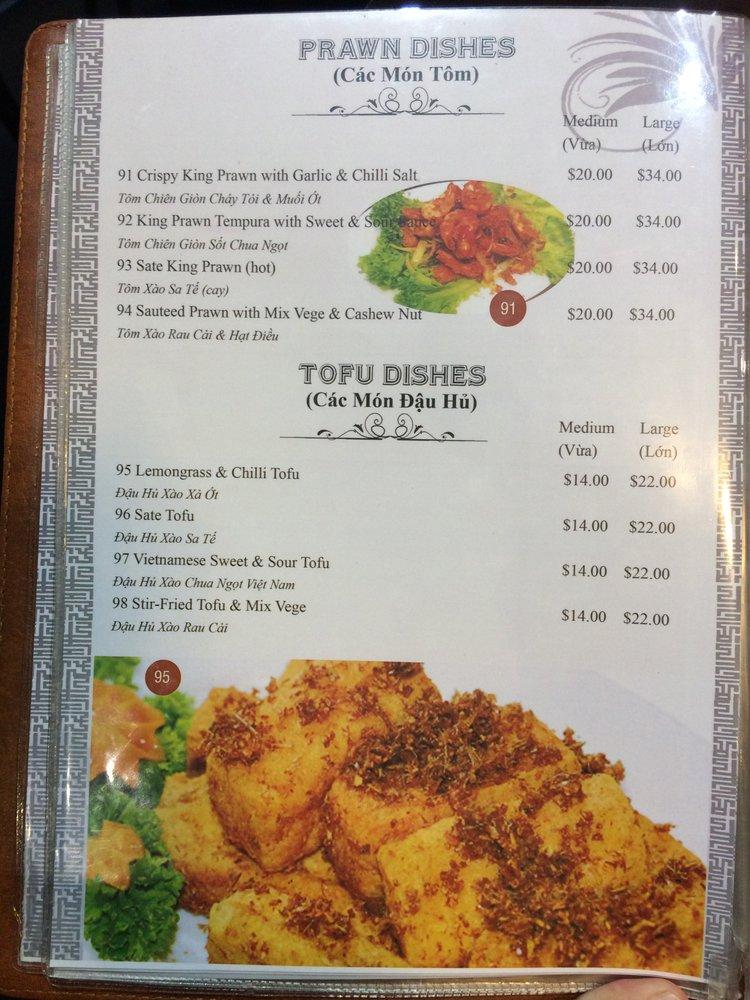 Menu at Hello Vietnam Restaurant, Christchurch