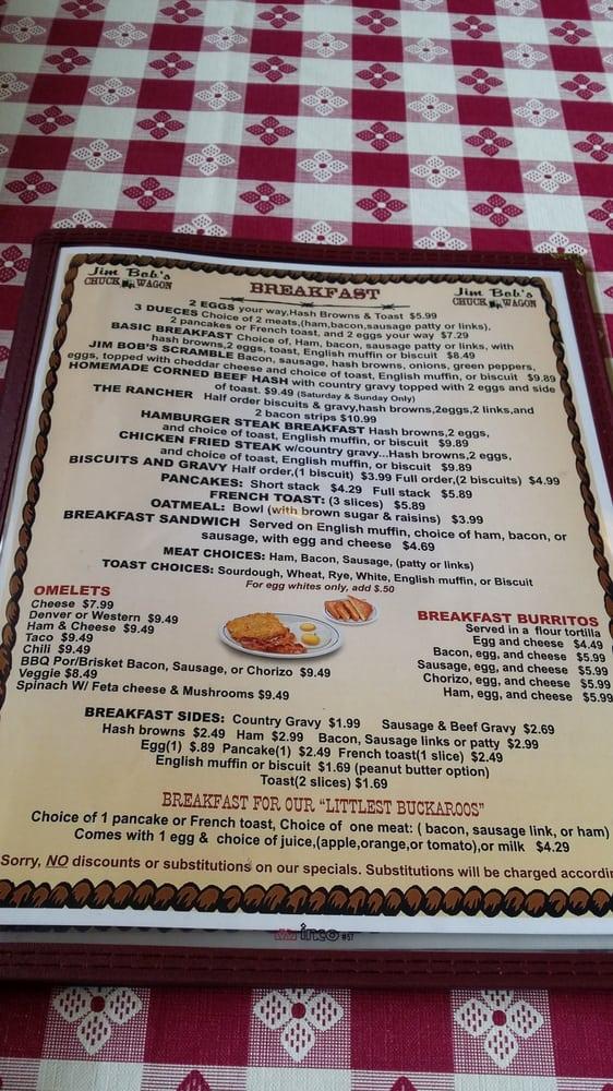 Carta de barbacoa Jim Bob's Chuck Wagon, Lacey