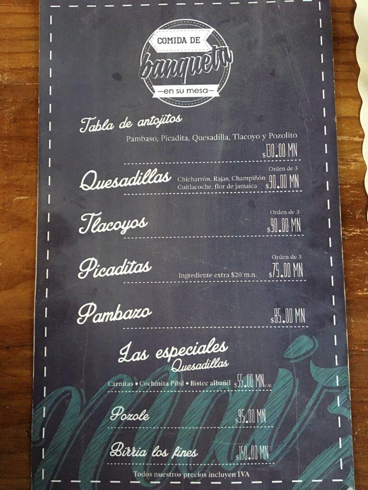 Menu at Maíz Restaurante, Tijuana