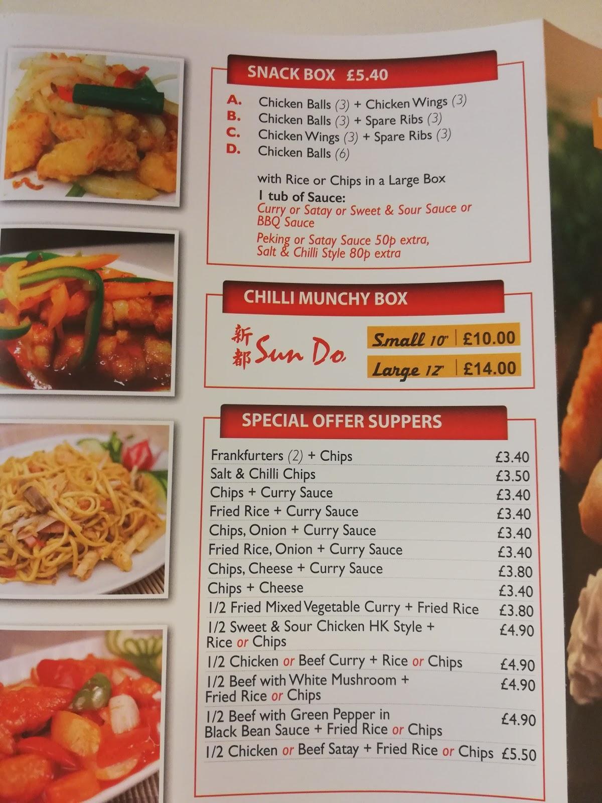 Menu at Sundo fast food, Airdrie