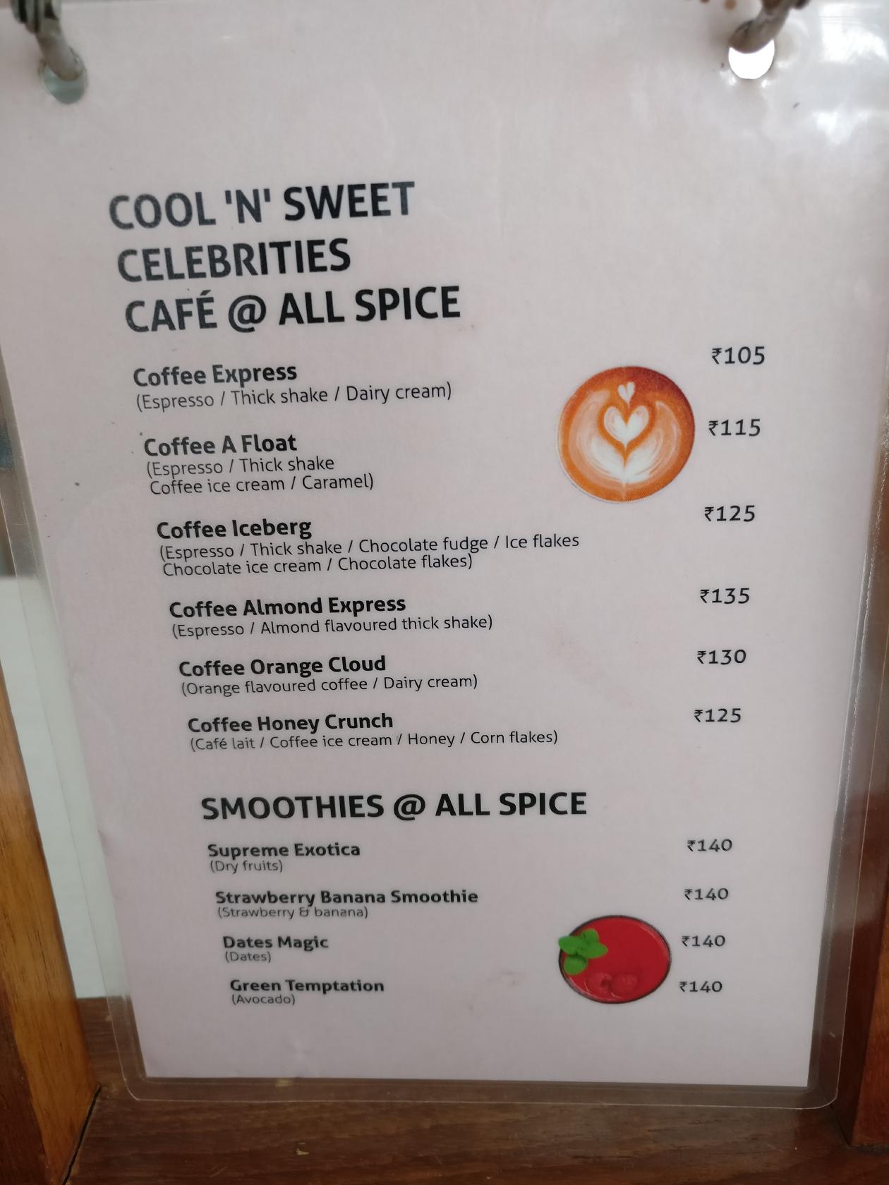 Menu at Supreme All Spice, Thiruvananthapuram