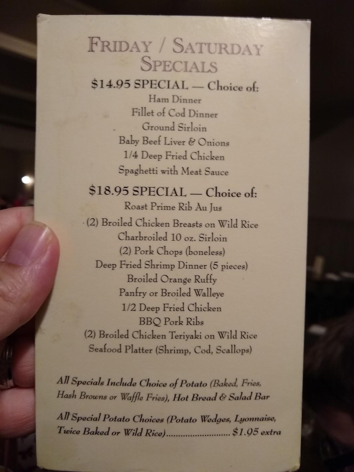 Menu at Brandon Steakhouse & Lounge, Brandon