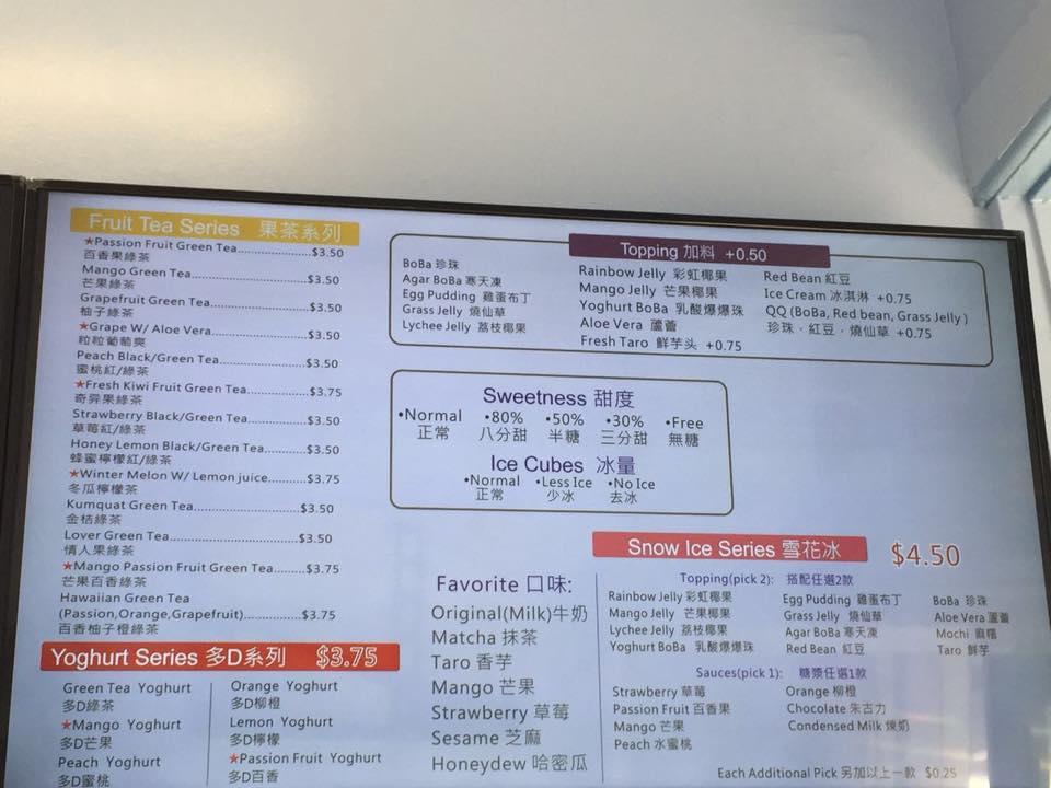 Menu at Mr & Mrs Tea House desserts, San Francisco
