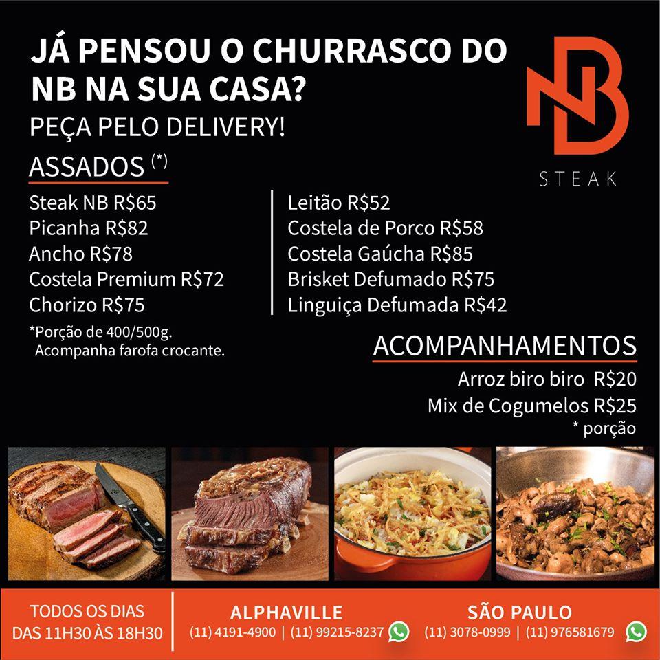 Menu at NB Steak JK steakhouse, São Paulo, Av. Pres. Juscelino Kubitschek