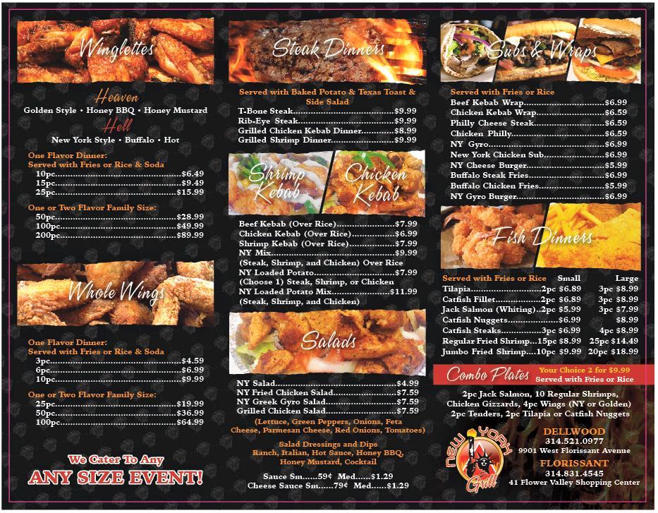 Menu at NEW YORK GRILL 3 restaurant, Florissant, 540 N Hwy 67