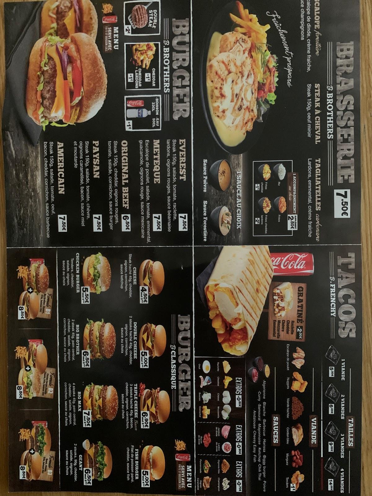 Menu at Beef brother / neo bistrot restaurant, Creil
