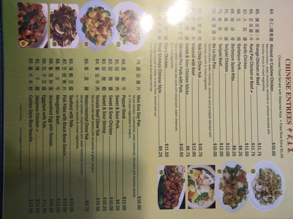 Menu at Canton Restaurant, Barstow