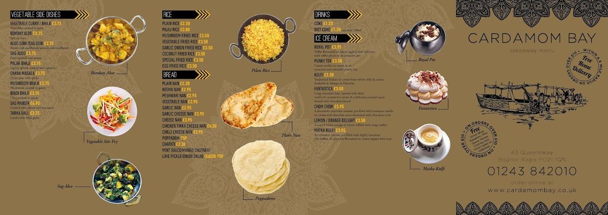 Menu at Cardamom Bay restaurant, Bognor Regis