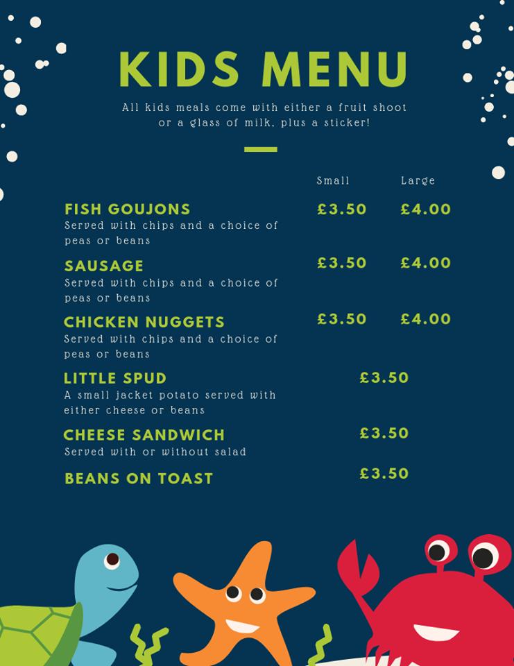 Menu at The Frying Farmer cafe, Aldbrough