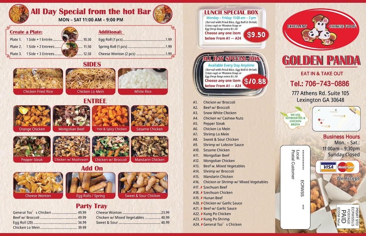 Menu at Golden Panda restaurant, Lexington