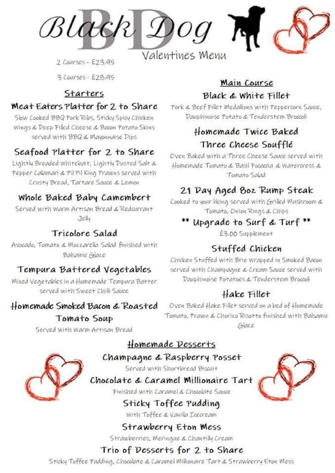 Menu at The Black Dog pub & bar, Waltham Chase