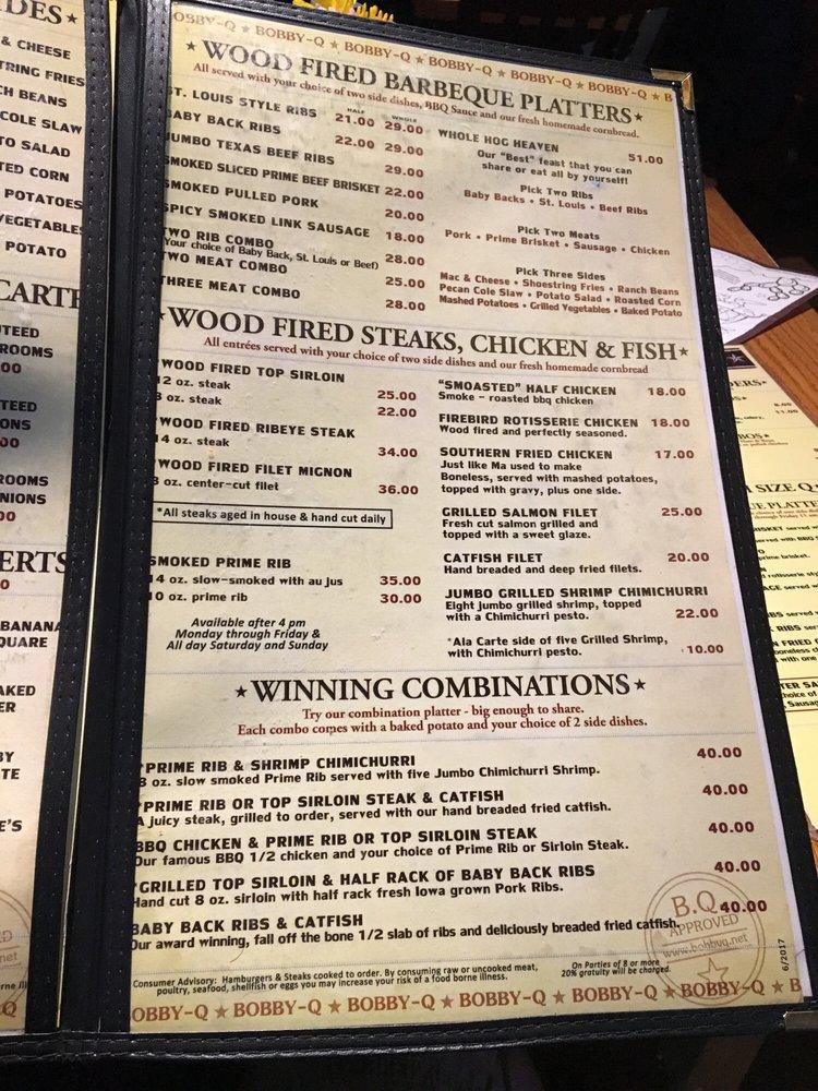 Menu at Bobby-Q BBQ Restaurant and Steakhouse, Mesa, S Stapley Dr