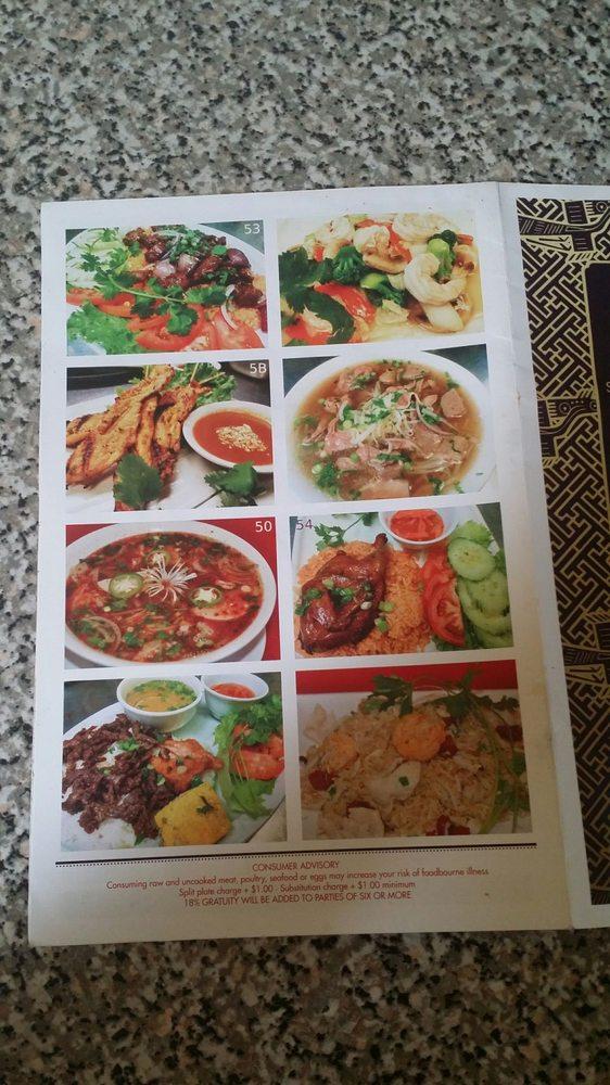 Menu at Miss Saigon restaurant, Tucson, N Campbell Ave