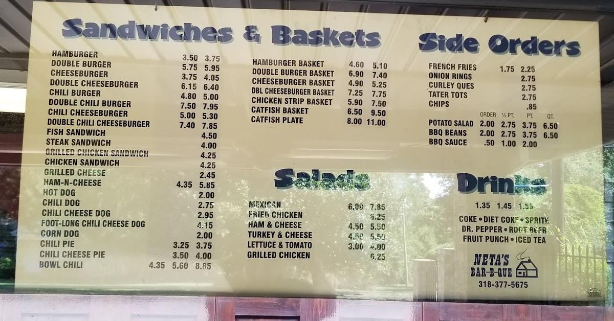 Menu at Netas Bar- B -Q, Minden
