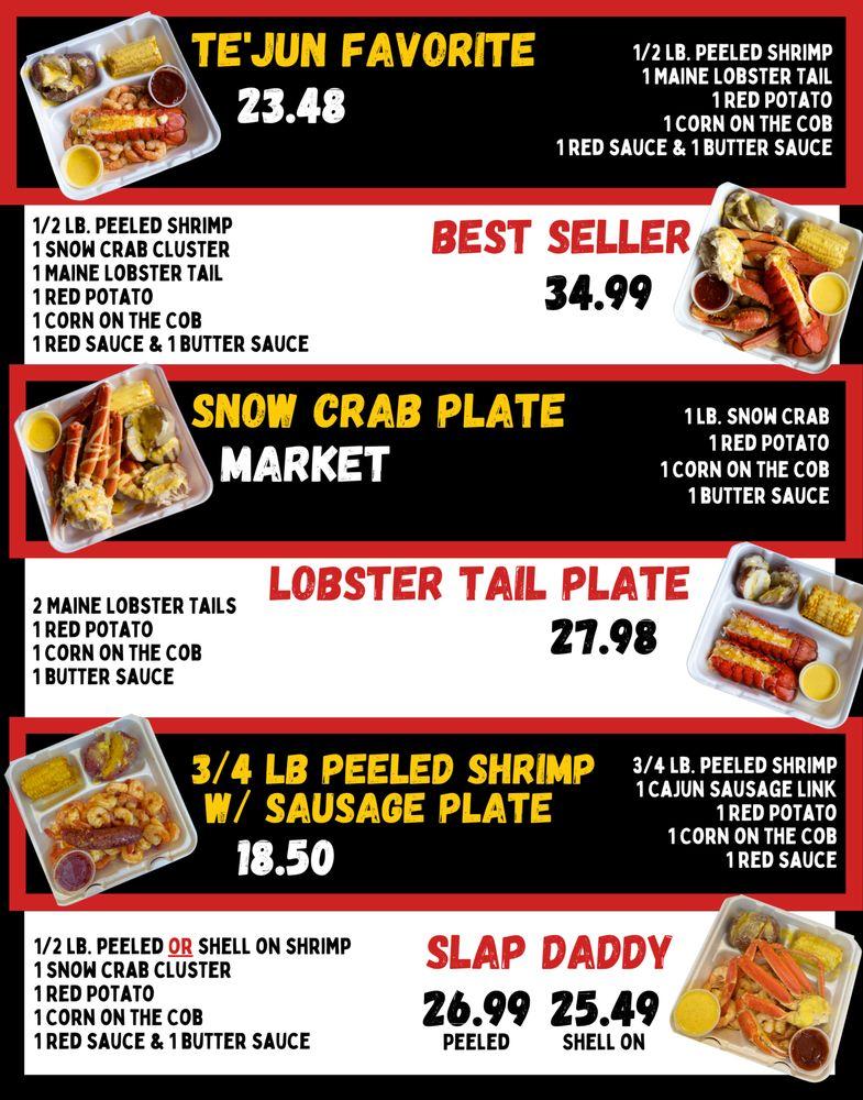 Menu at Te'Jun, The Texas Cajun restaurant, Fairfield