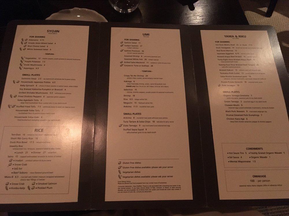 Menu at Tei-An pub & bar, Dallas