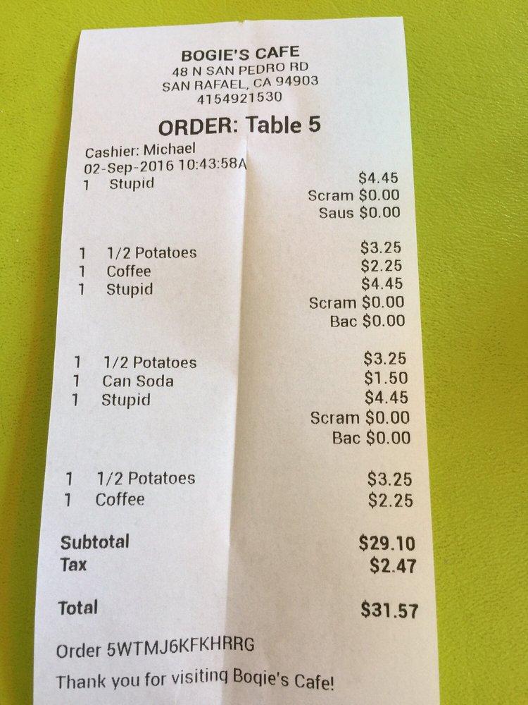 Menu at Bogie's Too - Home of Marin's Best Eggs Benedict, & Buttermilk ...