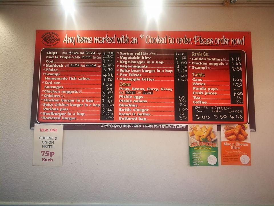 Menu at Silver Grill fast food, Totnes
