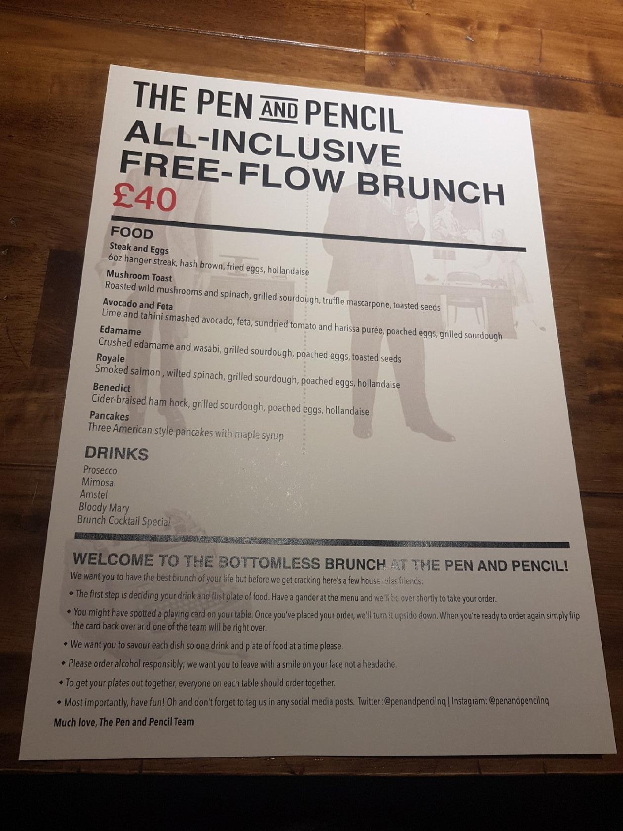 Menu at The Pen And Pencil pub & bar, Manchester