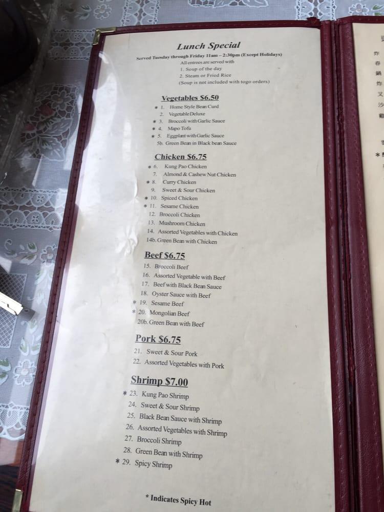 Menu at Thien Hong Restaurant, Portland