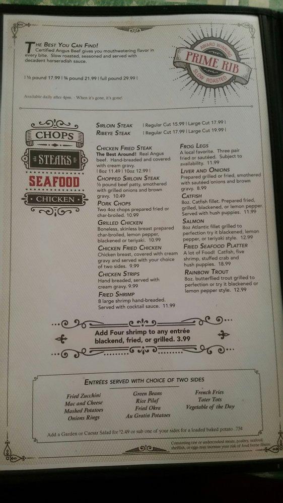 Menu at Blake's Cafe, McQueeney