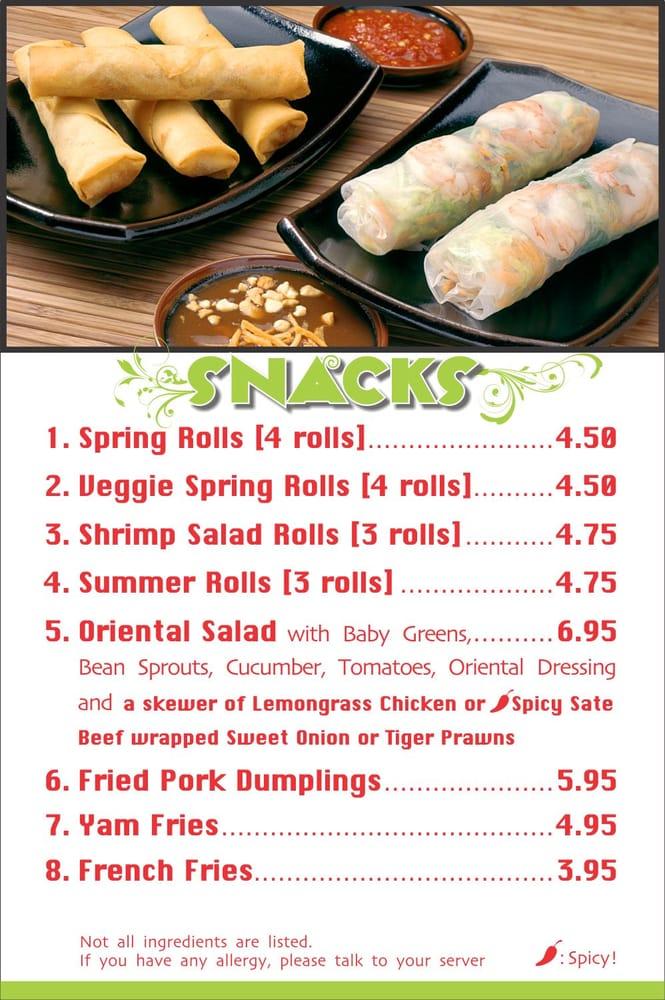 Menu at Thai Tai Vietnamese restaurant, Calgary, 615 17 Ave SW