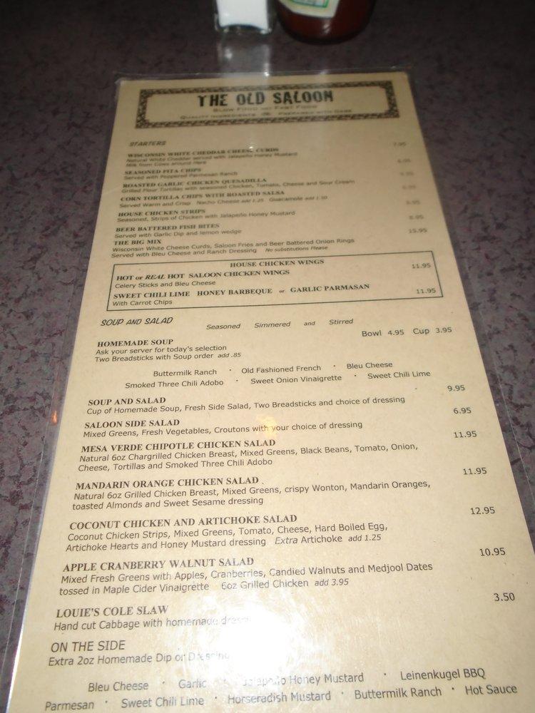 Menu at Old Saloon Bar & Grill, New Richmond