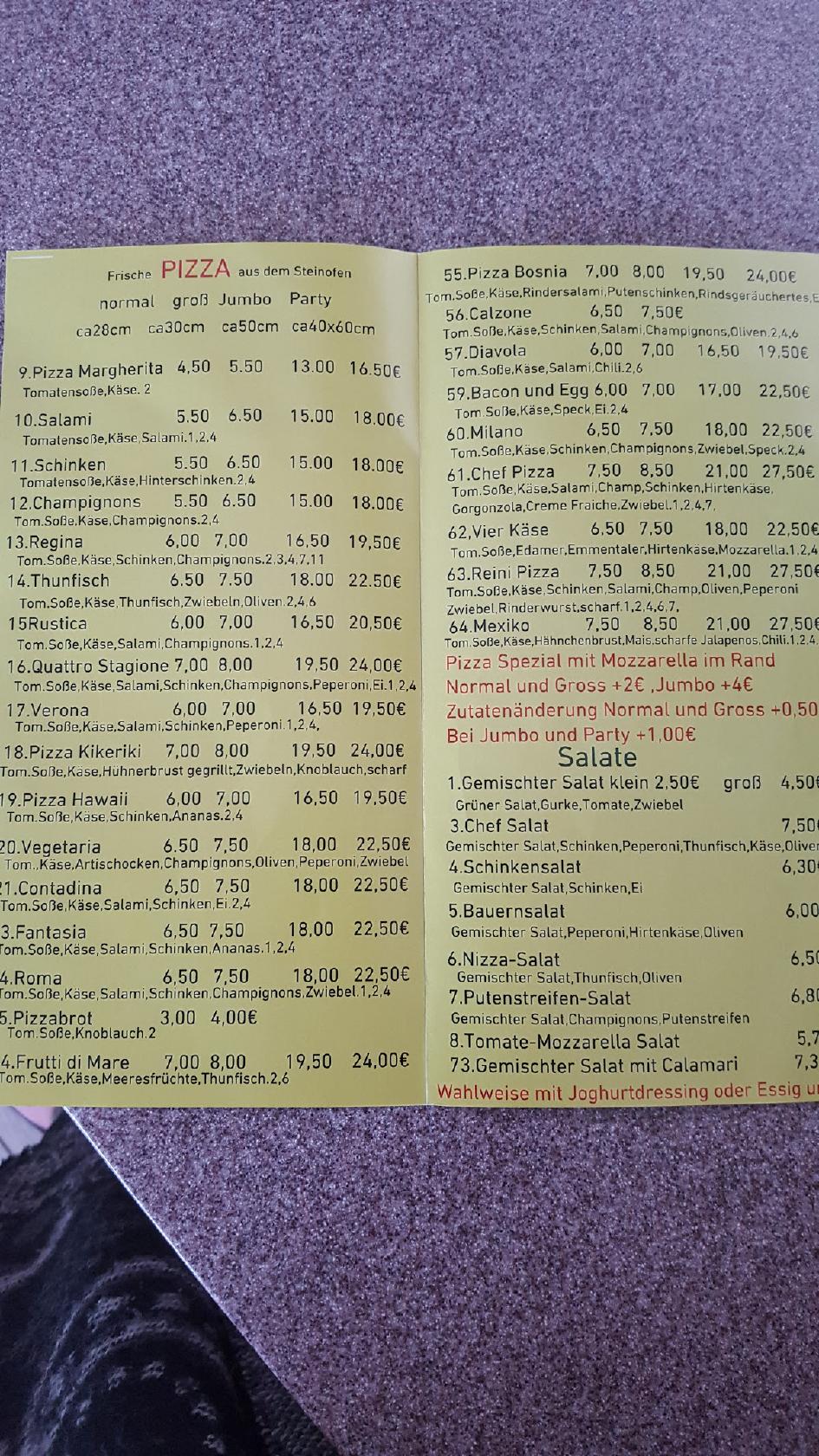 Speisekarte von Pizza & Pasta GbR, Abensberg