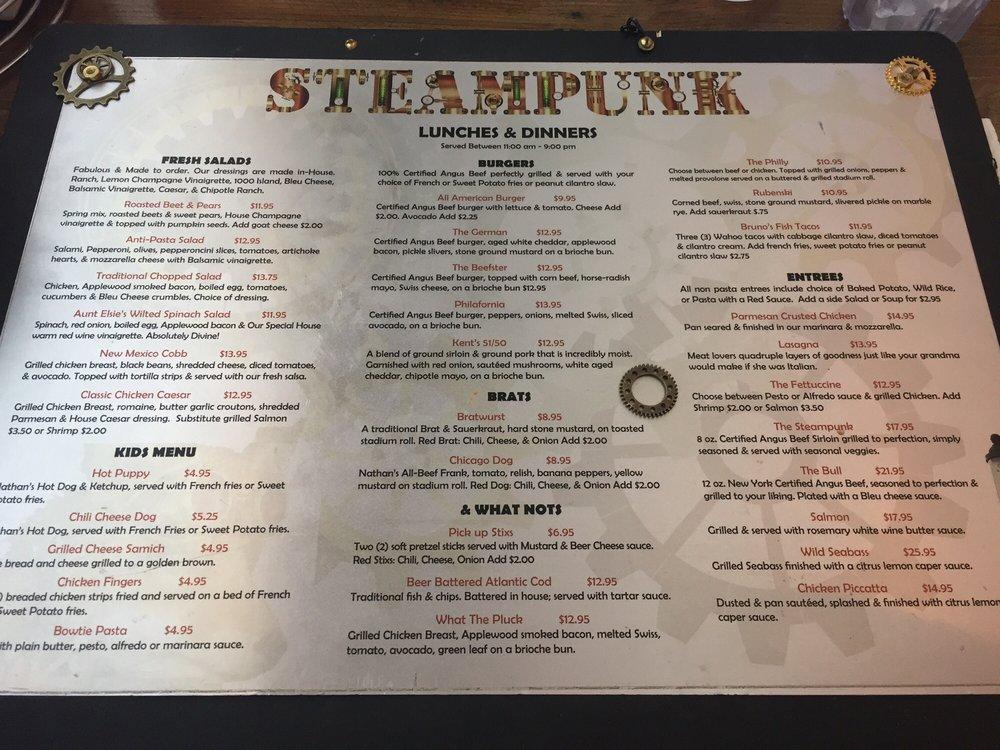 Menu at Steampunk Café & Grill cafe, Tehachapi