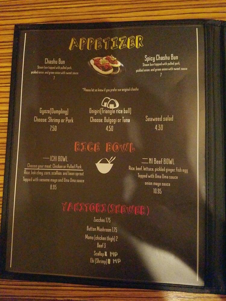 Menu at Uma Uma restaurant, Ellicott City