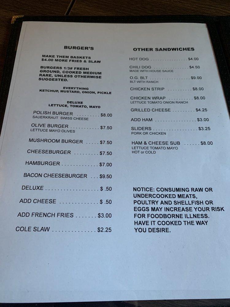 Menu at Oak Grove Tavern pub & bar, USA, W 10 1/2 Mile Rd