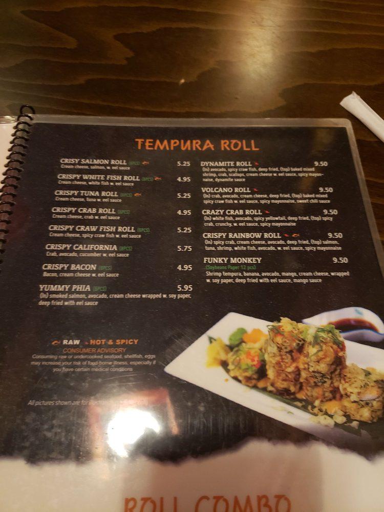 Menu at Sen Sushi & Hibachi Grill restaurant, Marion