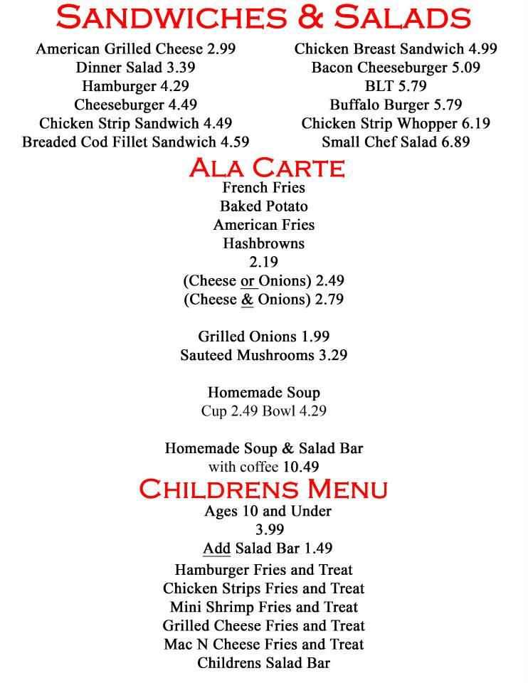 Menu at Monarch Steak House & Lounge restaurant, Renner