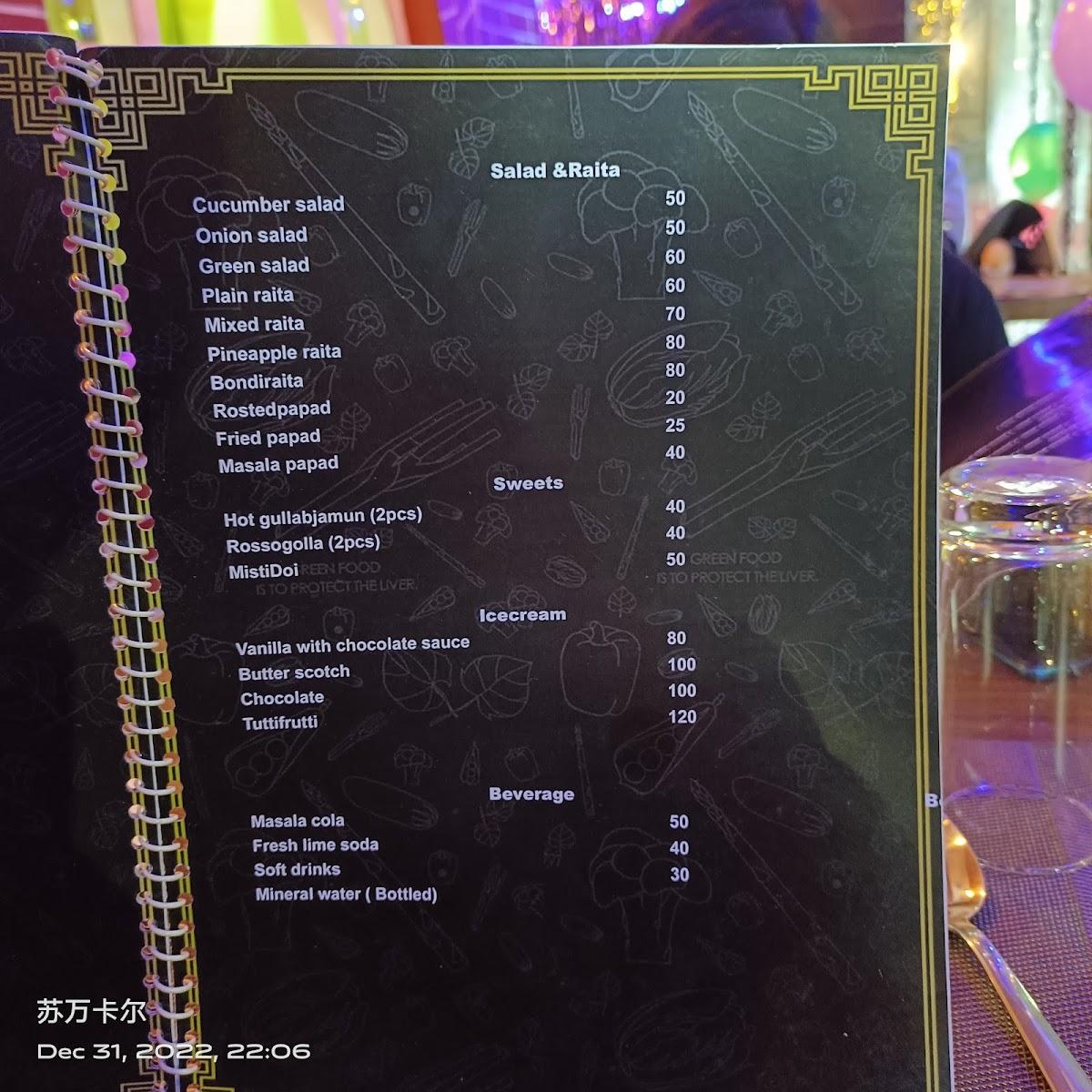 Menu at Myth Masala, Maheshtala