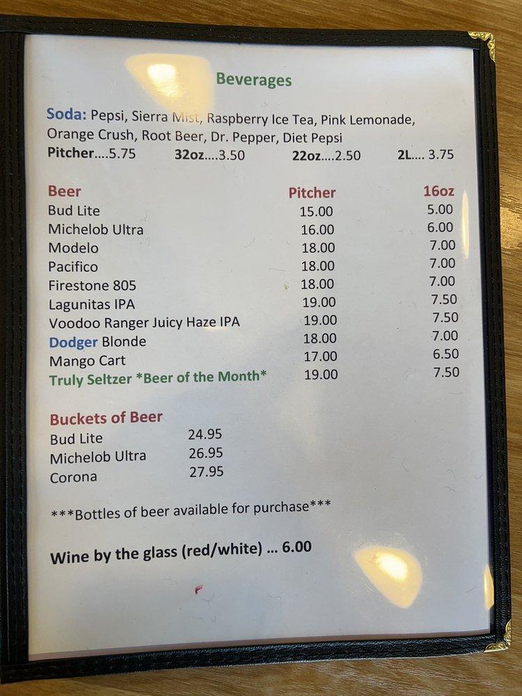 Menu at Rio's Pizza pizzeria, South El Monte