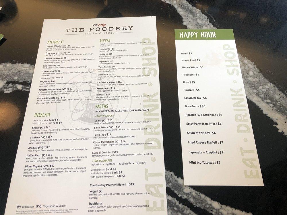 Menu at RoVino The Foodery pub & bar, San Diego, 969 Market St #101