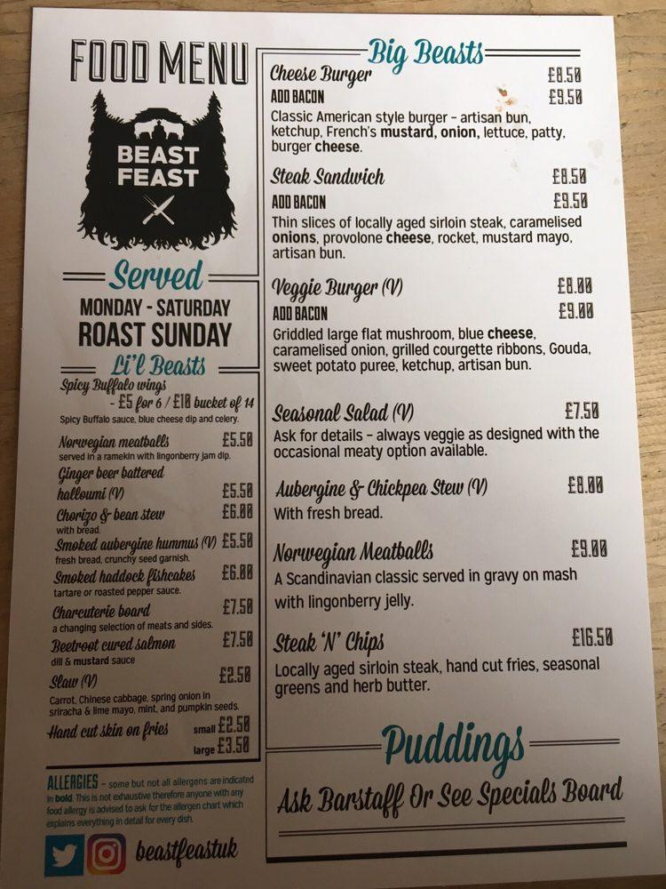 Menu at The Kenton Pub, London, 38 Kenton Rd