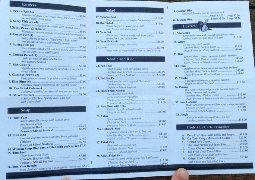 Menu at Yeronga Services Club, Yeronga, 391 Fairfield Rd