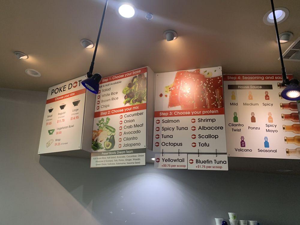 Menu at Poke Dot restaurant, Claremont