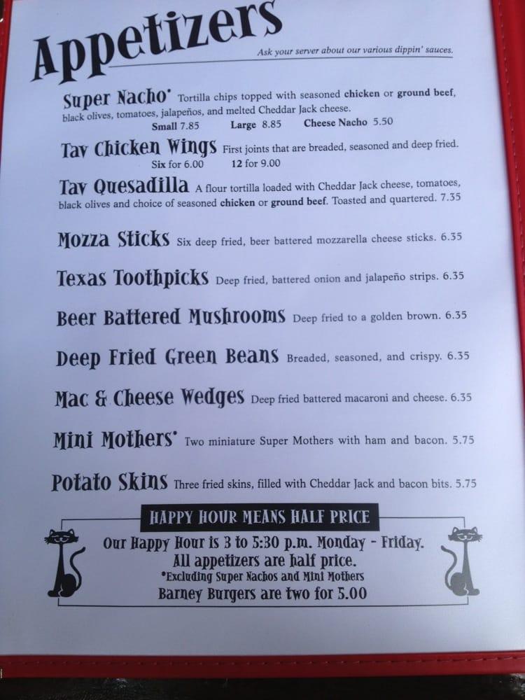 Menu at Tav pub & bar, Ellensburg