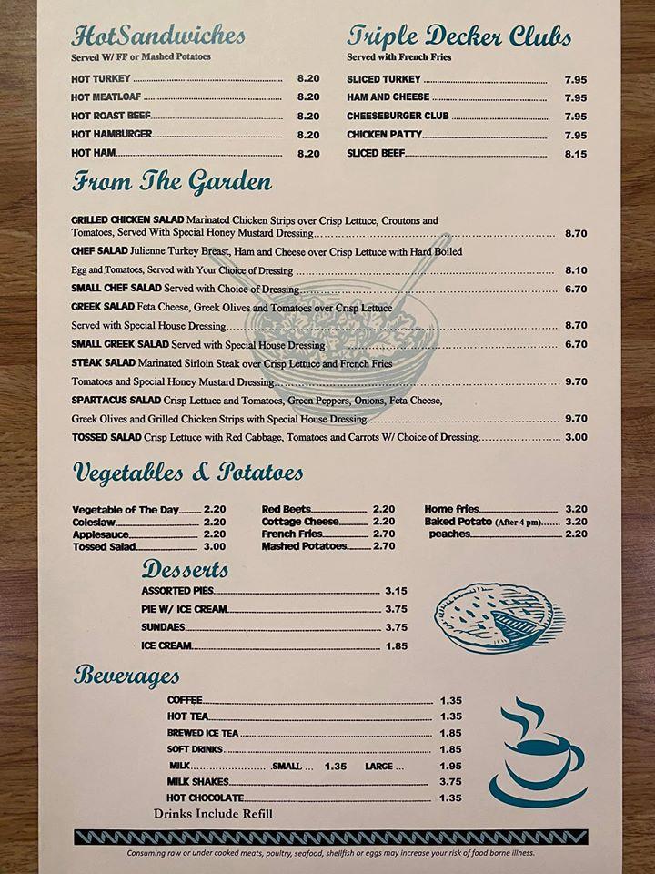 Menu at Capital Restaurant, Chambersburg