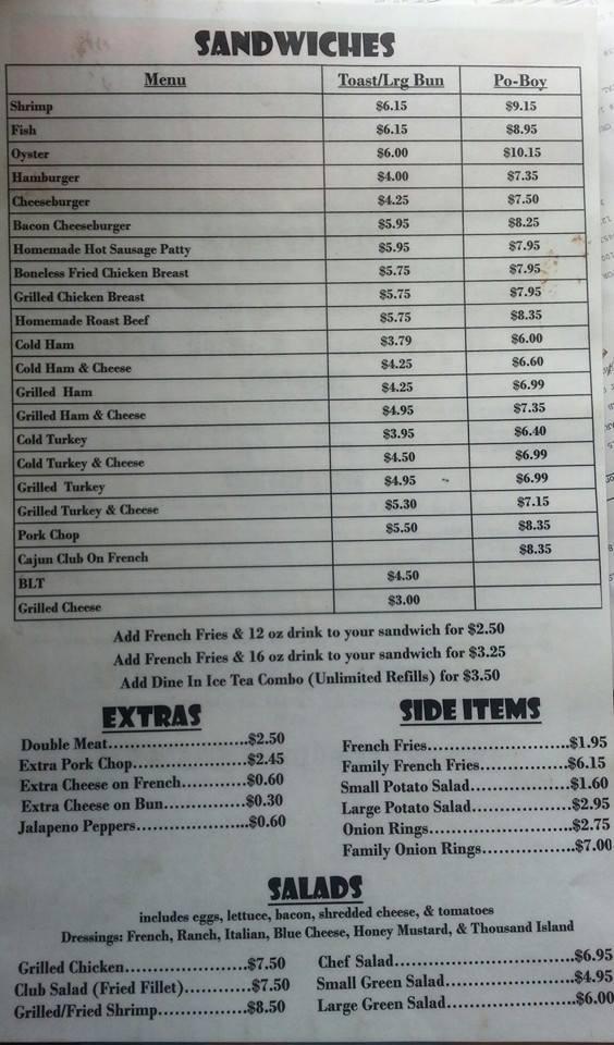 Menu at CONNIE'S GRILL & CATERING restaurant, Reserve, W Airline Hwy