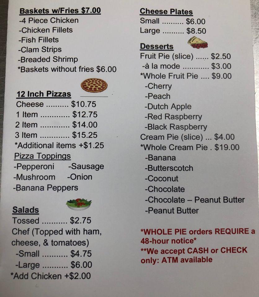 Menu at G & R Tavern desserts, Waldo
