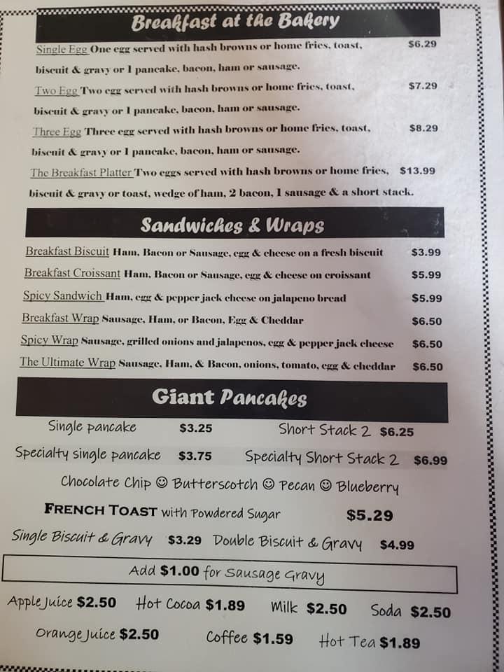 Menu at Heavenly Delights restaurant, McAlester